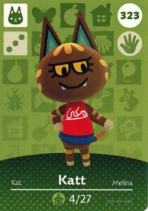 katt - nintendo animal crossing happy home designer series 4 amiibo card - 323