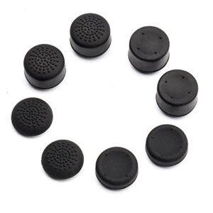 GNG 8 x Soft Rubber Thumb Grips Black Thumbstick Joystick Extra High Enhancements Cover Caps Skin for Sony Play Station 4 PS4 PS3 Xbox 360 Xbox One