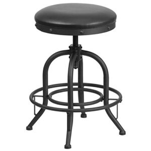 flash furniture carrington 24'' counter height stool with swivel lift black leathersoft seat