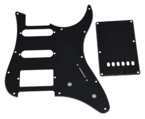 kaish guitar hss pickguard and tremolo trem cover back plate fits yamaha pacifica guitar black 3 ply