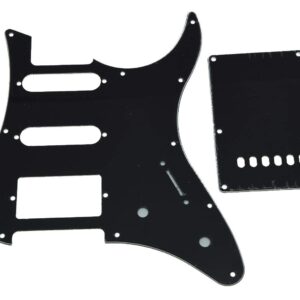 KAISH Guitar HSS Pickguard and Tremolo Trem Cover Back Plate fits Yamaha PACIFICA Guitar Black 3 Ply