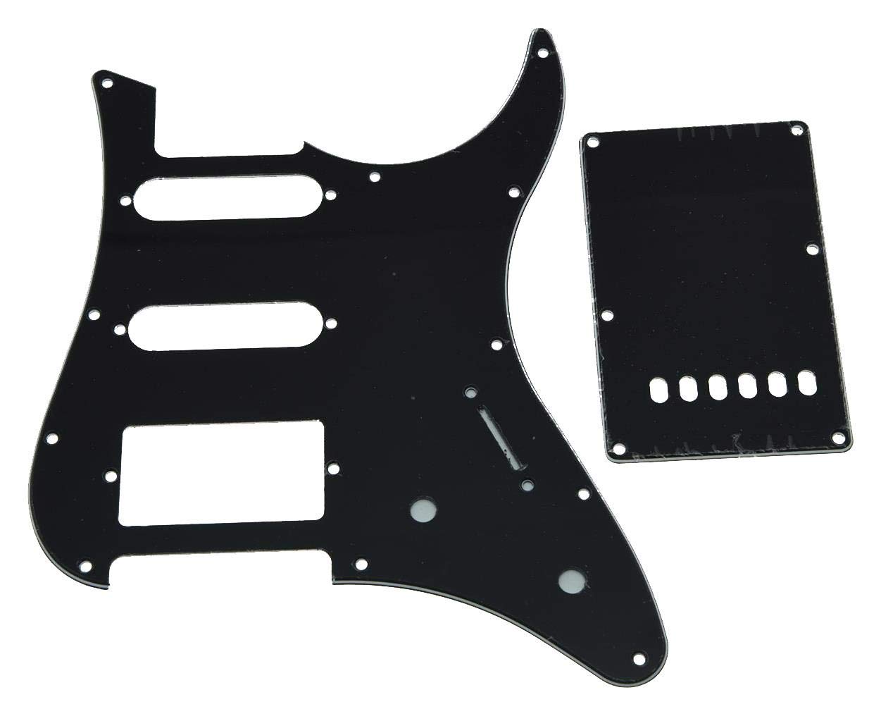 KAISH Guitar HSS Pickguard and Tremolo Trem Cover Back Plate fits Yamaha PACIFICA Guitar Black 3 Ply