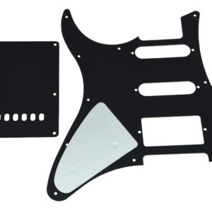 KAISH Guitar HSS Pickguard and Tremolo Trem Cover Back Plate fits Yamaha PACIFICA Guitar Black 3 Ply