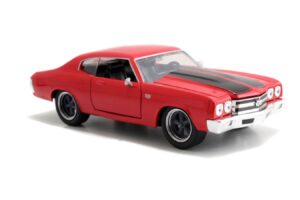 jada toys & furious dom's chevy chevelle ss die-cast car, toys for kids and adults fast & furious movie 1- 1:24 diecast - '70 chevy chevelle ss red