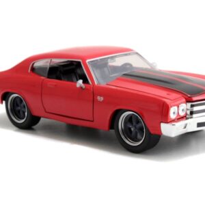 Jada Toys & Furious Dom's Chevy Chevelle SS Die-cast Car, Toys for Kids and Adults Fast & Furious Movie 1- 1:24 Diecast - '70 Chevy Chevelle SS Red