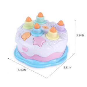 Kids Birthday Cake Toy for Baby with five Candles Music Pretend Play Cake for Toddlers