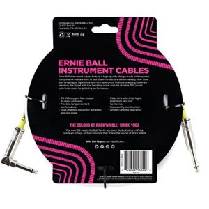 Ernie Ball Instrument Cable, Straight/Angle, 10ft, White (P06049)