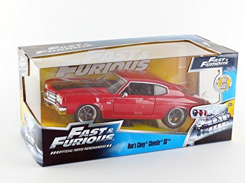 Jada Toys & Furious Dom's Chevy Chevelle SS Die-cast Car, Toys for Kids and Adults Fast & Furious Movie 1- 1:24 Diecast - '70 Chevy Chevelle SS Red