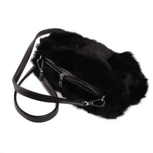 ursfur women warm hand muff genuine rabbit bag purse winter hand warmer