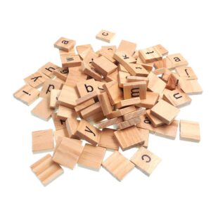 raylinedo® 100x wooden scrabble tiles letter alphabet scrabbles number crafts english words lowercase mixed