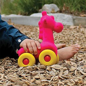 Rubbabu Pink Giraffe Aniwheels Baby Toy 7 Inch - 12 Months & up