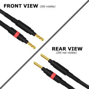 WORLDS BEST CABLES 15 Foot - Coaxial Audiophile Speaker Cable Pair Custom Made Using Mogami 3082 Wire & Eminence Gold Plated Banana Plugs (2 Plugs on Each end)