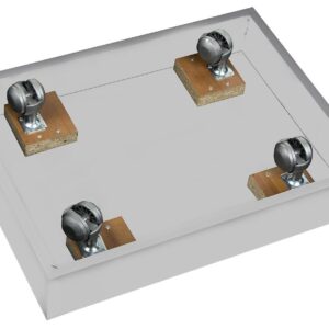 Displays2go 29"w x 72"h Glass Display Case, 5 Adjustable Shelves, Lights, Wheels - Silver (173CPLEDSL)