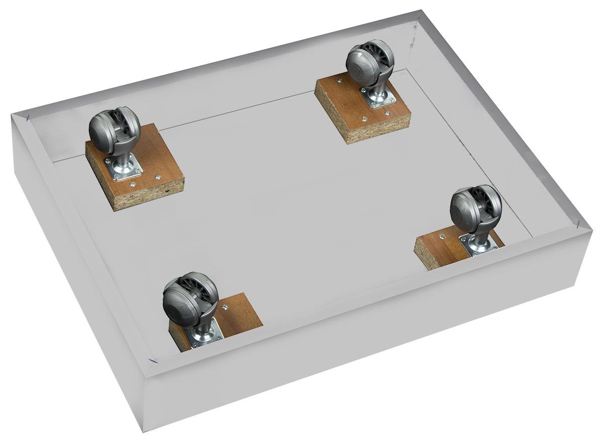 Displays2go 29"w x 72"h Glass Display Case, 5 Adjustable Shelves, Lights, Wheels - Silver (173CPLEDSL)