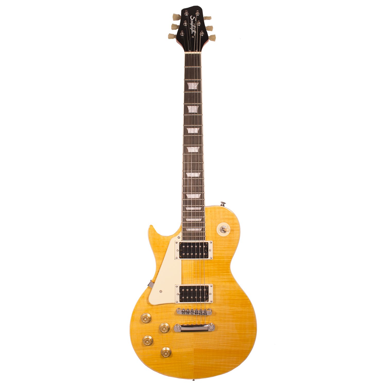 Sawtooth Heritage Series Left-Handed Flame Maple Top Electric Guitar, Tuscan Flame