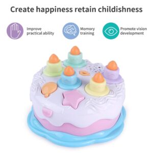 Kids Birthday Cake Toy for Baby with five Candles Music Pretend Play Cake for Toddlers