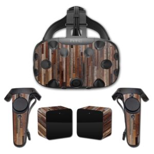 mightyskins skin compatible with htc vive full coverage - woody | protective, durable, and unique vinyl decal wrap cover | easy to apply, remove, and change styles | made in the usa