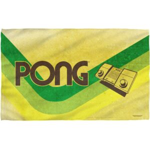 atari pong lines towel white 27x52