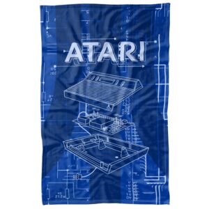 atari inside out fleece blanket white 36x58