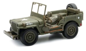 jeep willys u.s.a. army green 1/32 diecast model car by new ray