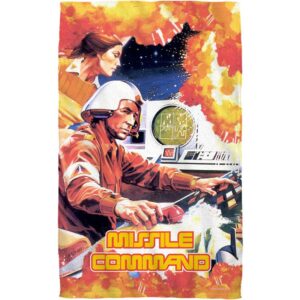 atari missile command towel white 16x24hand