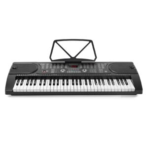 Hamzer 61-Key Digital Music Piano Keyboard - Portable Electronic Musical Instrument - with Microphone and Sticker Sheet