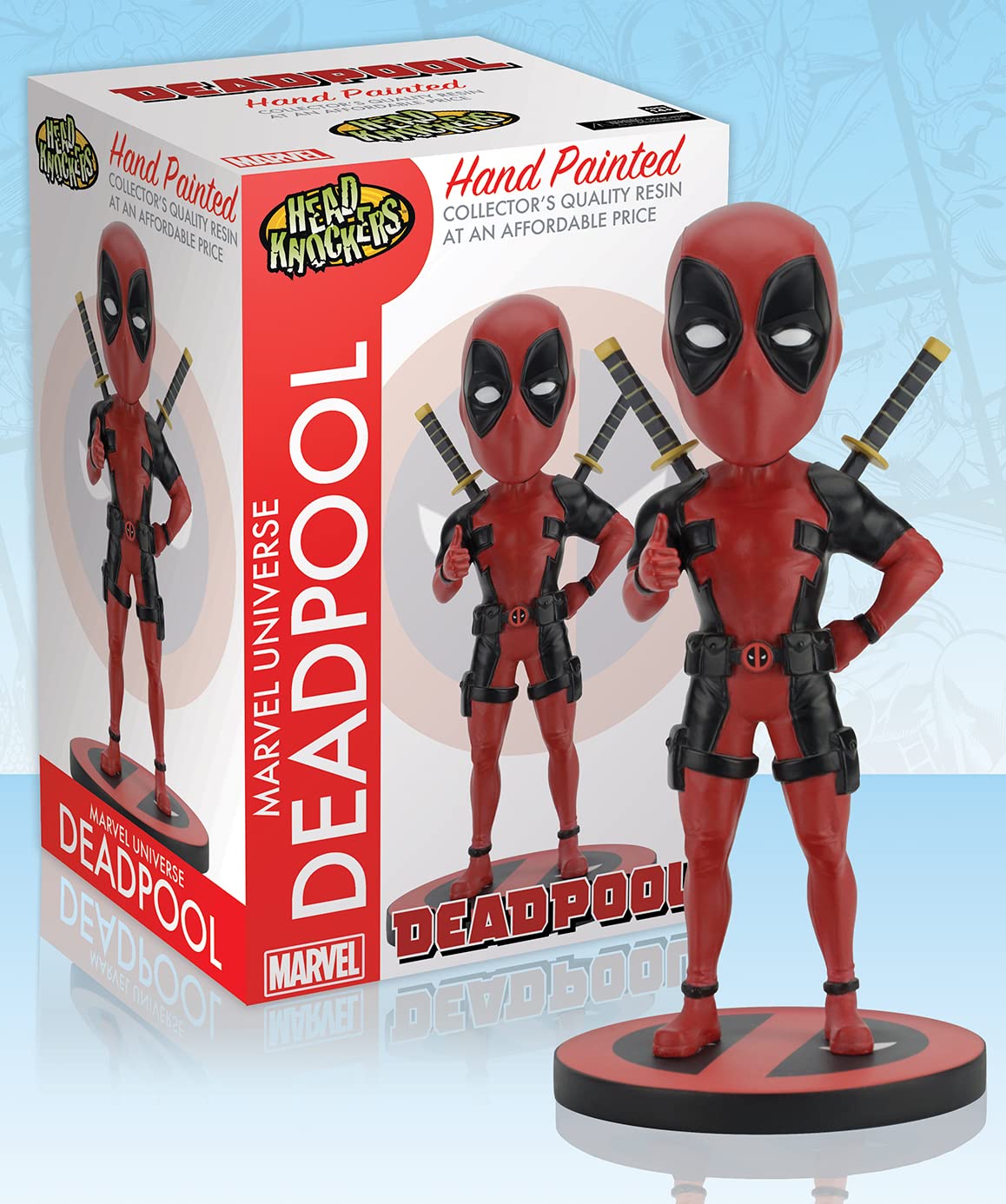 NECA Marvel Head Knocker Deadpool Classic Toy Multi-colored, 8 inches