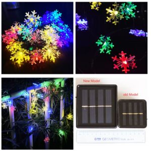 Inngree Solar Christmas Fairy String Lights 20 ft 30 LED 8 Modes Solar Snowflake Outdoor Waterproof Powered String Lights for Garden Patio Yard Home Christmas Tree Parties(Multicolor)