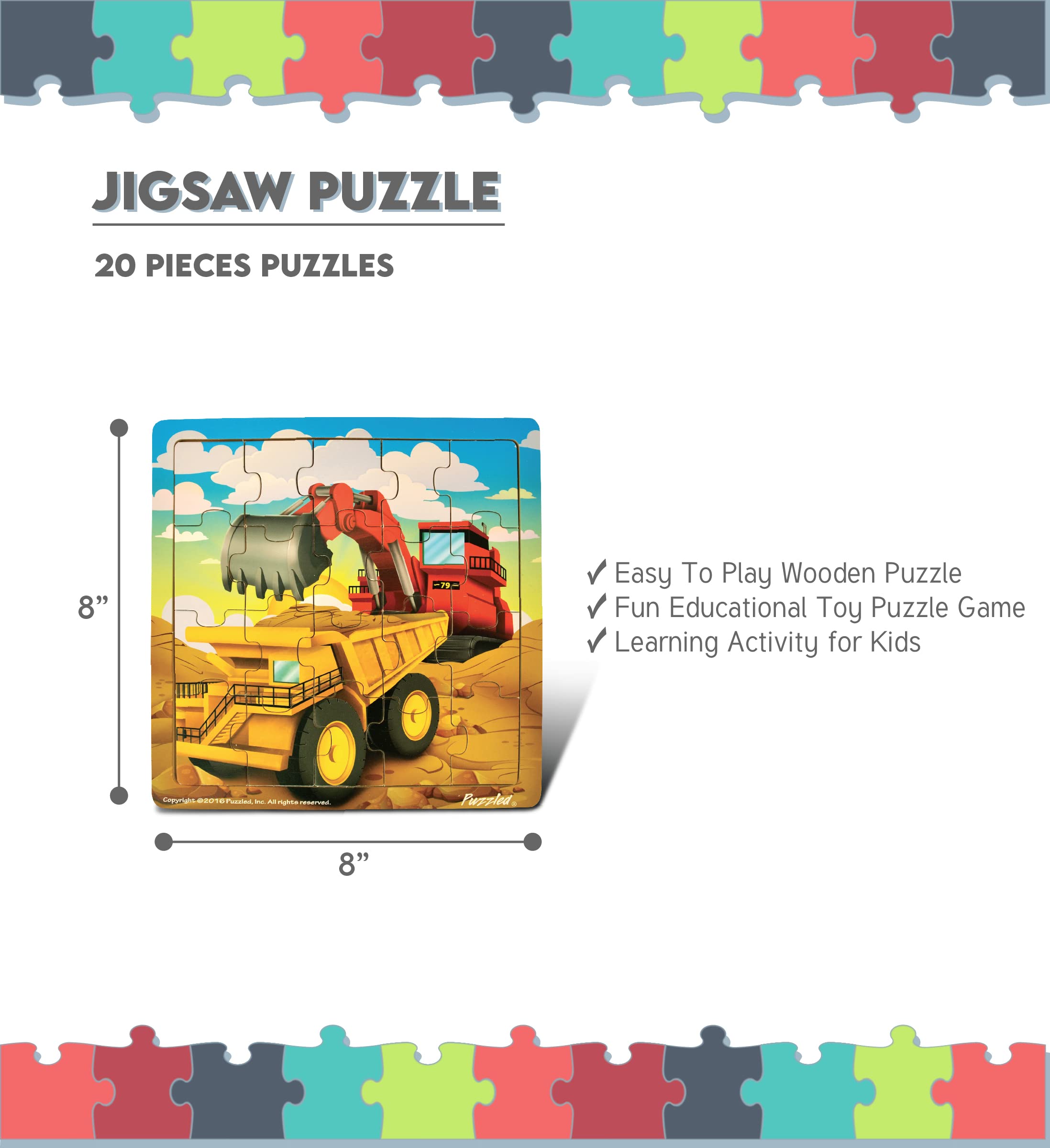 Puzzled Jigsaw - Dump Truck & Excavator