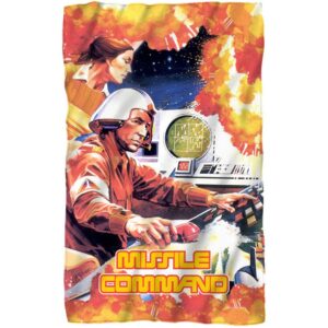 atari missile command fleece blanket white 48x80