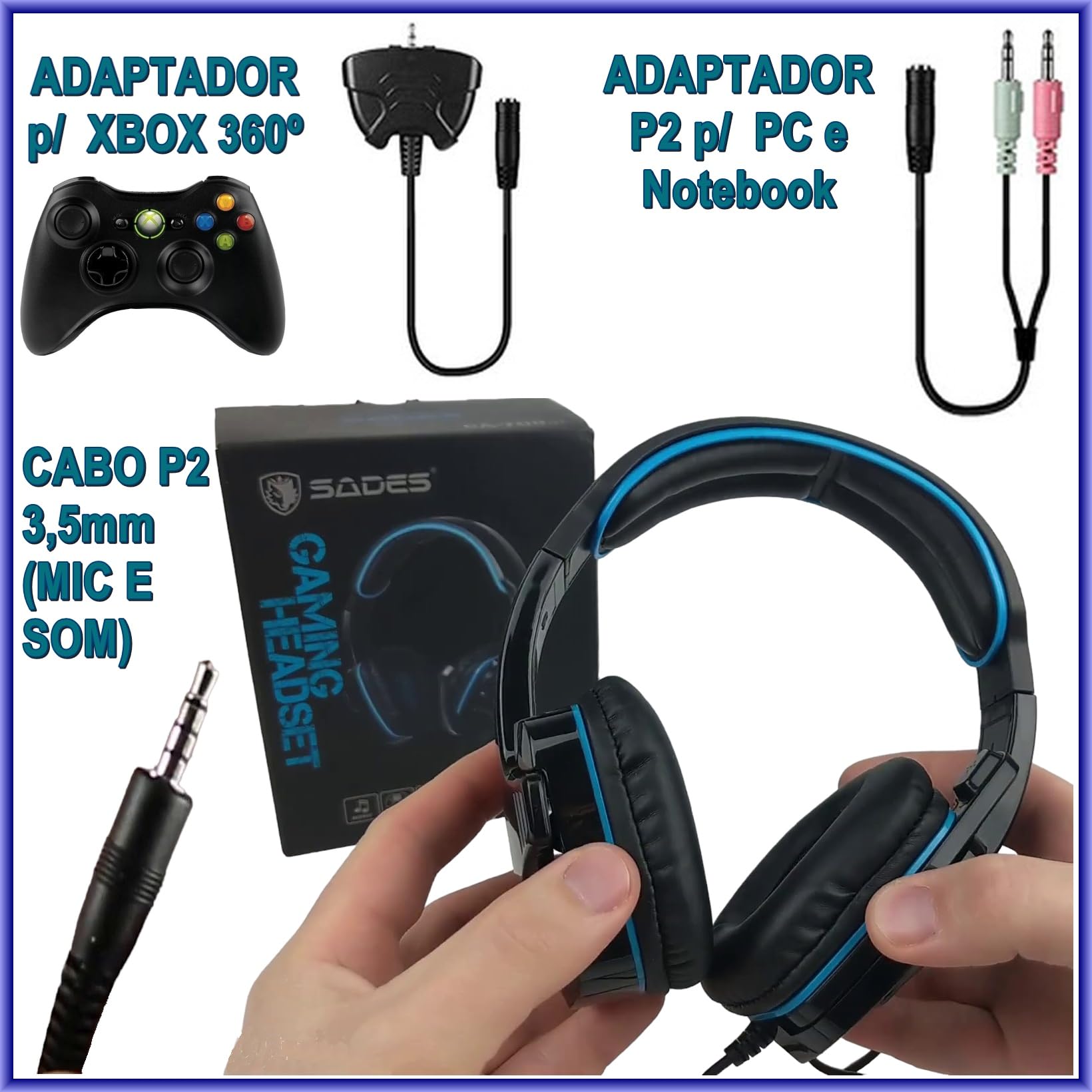 SADES Gaming Headset Headphone for PS4/PC/Laptop/Xbox 360 with Microphone SA-708GT