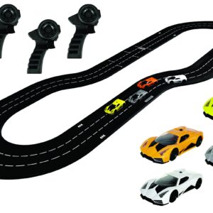 DMX Racer: Dynamic Motion Express - Exclusive Pro Slot Car Racing, 2.4GHz 4 Player 18' Multi-Track, Progressive Remote Control Vehicles, Lane Changing