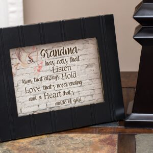 Grandmas Listen Hold and Love 8x10 Black Framed Art Wall Plaque Sign