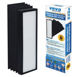 veva premium hepa replacement filter 1 hepa / 4 activated carbon pre filters compatible with germ guardian filter b air purifier ac4300/ac4800/ac4900/ac4825/ac4820 and flt4825