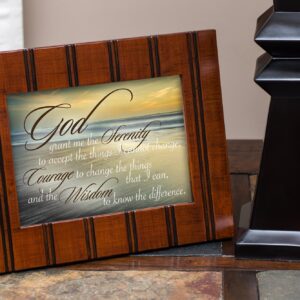 Serenity Prayer Ocean Waves 8x10 Woodgrain Framed Art Wall Plaque Sign