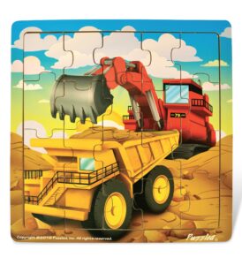 puzzled jigsaw - dump truck & excavator