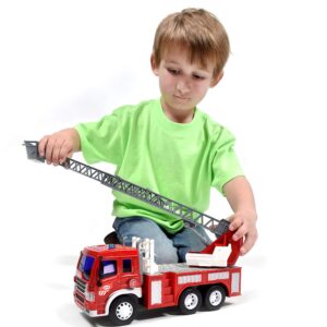 Sunny Days Entertainment Maxx Action Mini Rescue Vehicle Toy Fire Truck with Extention Ladder and Push Button Lights and Sounds (Colors and Style Purchased May Vary)