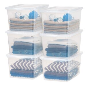 iris 58 quart clear storage box, 6 pack