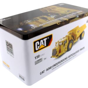 Diecast Masters 1:50 Caterpillar AD60 Articulated Underground Truck, with Working LED Lights and Removable Rock Load Included – High Line Series 85516