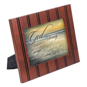 Serenity Prayer Ocean Waves 8x10 Woodgrain Framed Art Wall Plaque Sign