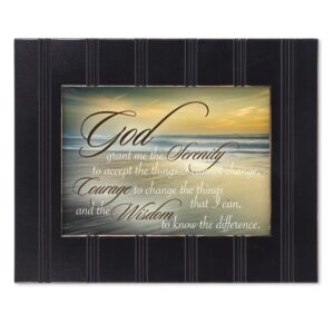 Cottage Garden Serenity Prayer Ocean Waves 8x10 Black Framed Art Wall Plaque Sign