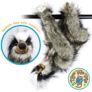 VIAHART Shlomo The Three-Toed Sloth - 18 Inch Super Realistic Large Stuffed Animal Plush Toy with Magnetic Paws - by Tiger Tale Toys