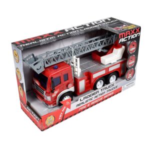 Sunny Days Entertainment Maxx Action Mini Rescue Vehicle Toy Fire Truck with Extention Ladder and Push Button Lights and Sounds (Colors and Style Purchased May Vary)