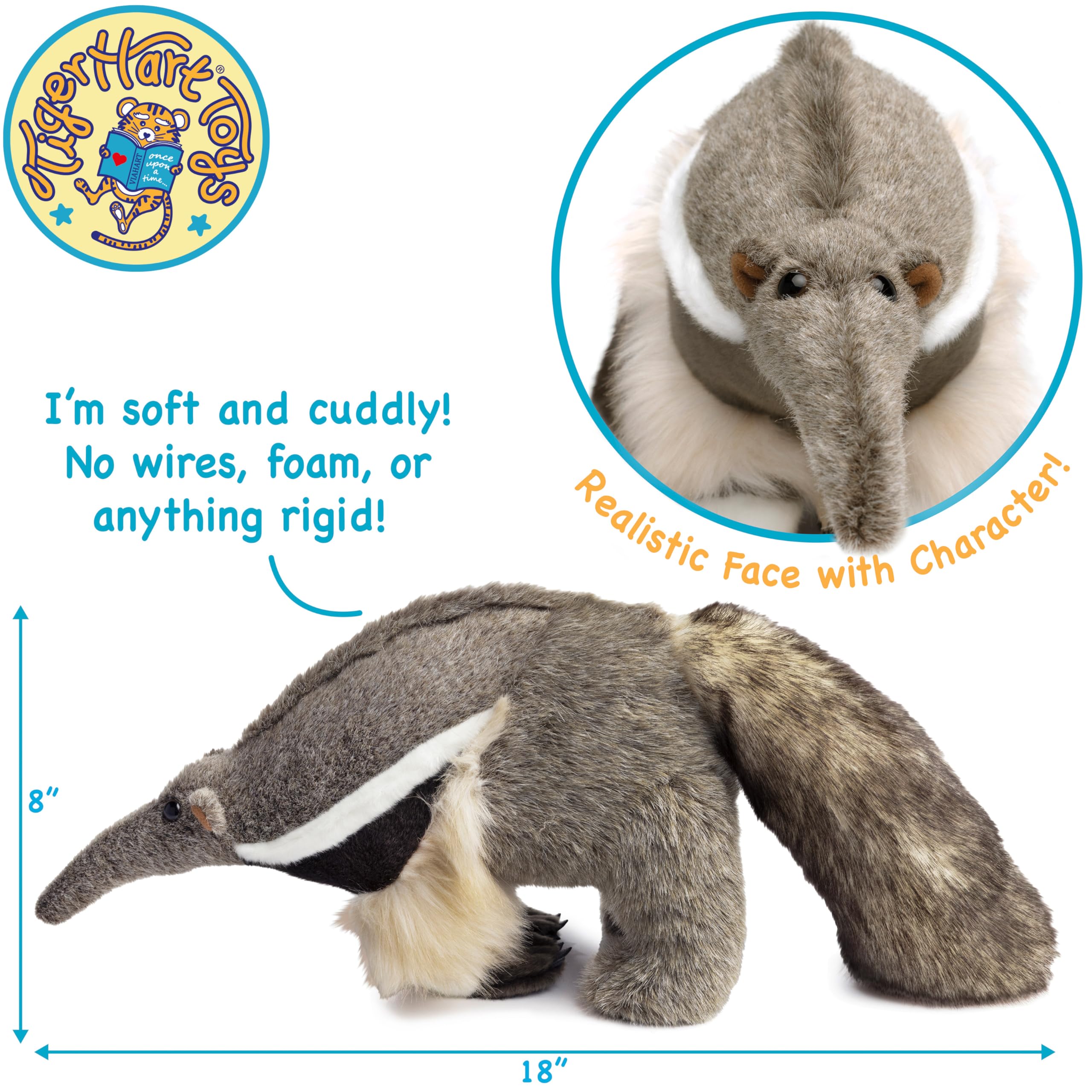 TigerHart Arsenio The Anteater - 18 Inch Stuffed Animal Plush (Classic)