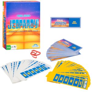 outset media jeopardy the card game - travel quiz game with 108 answers and questions - ages 12+