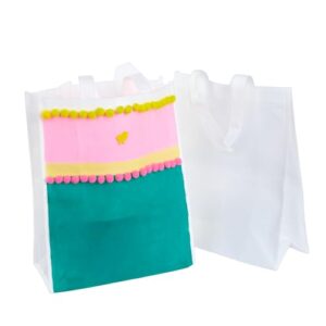 colorations decorate your own shopping tote, set of 12 – diy craft kit for kids, includes 12 white fabric tote bags, ready to personalize – makes a great gift idea