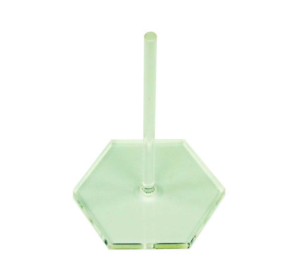 LITKO Acrylic Flight Stands | Hexagon | 3mm Clear Hexagonal Flight Base with Flight Peg (2.5-inch)