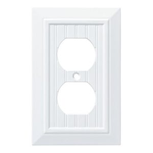 franklin brass w35266-pw-c classic beadboard single wall plate, duplex