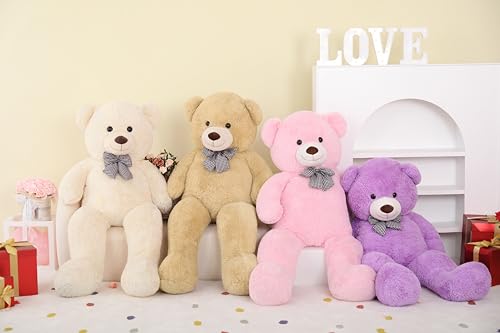 MorisMos Giant Teddy Bear Purple, Big Teddy Bear Stuffed Animals Plush for Girlfriend Kids Christmas Valentine's Day Birthday, 47 Inches