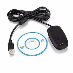 bullgames black wireless gaming usb adapter receiver for microsoft xbox 360 pc controller